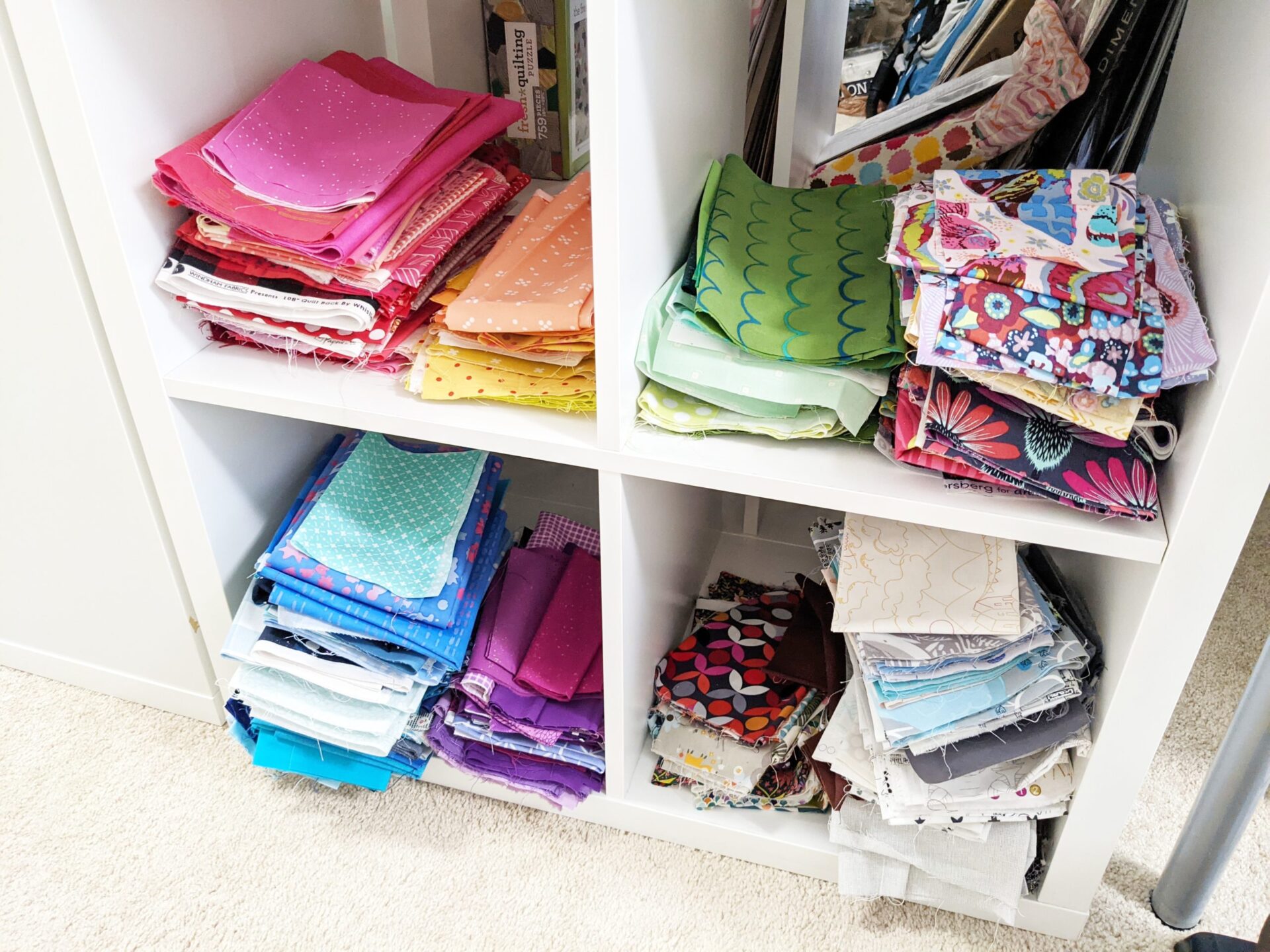 Storing Scraps Big and Small – slightly biased quilts