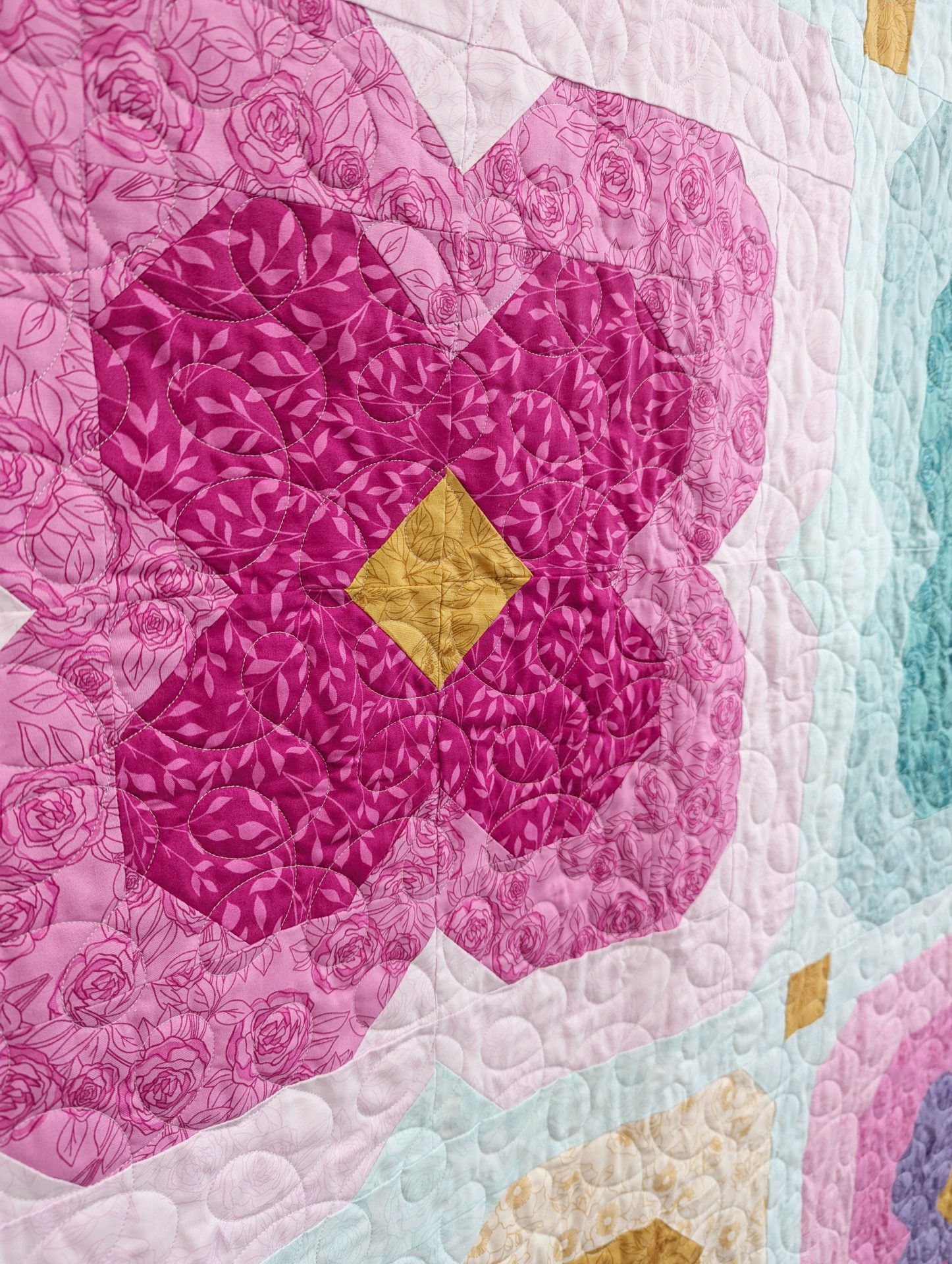 Rosy Posey (the color me pretty one) – slightly biased quilts