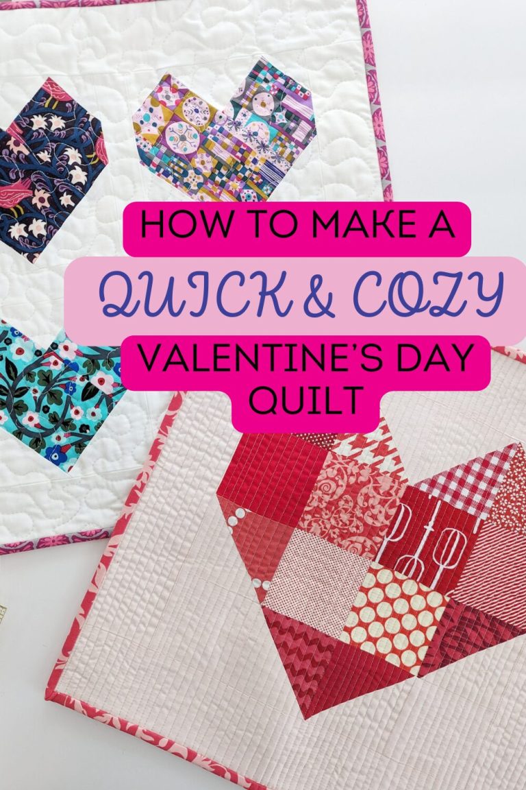 How to Make a Quick & Cozy Valentine’s Day Quilt – slightly biased quilts