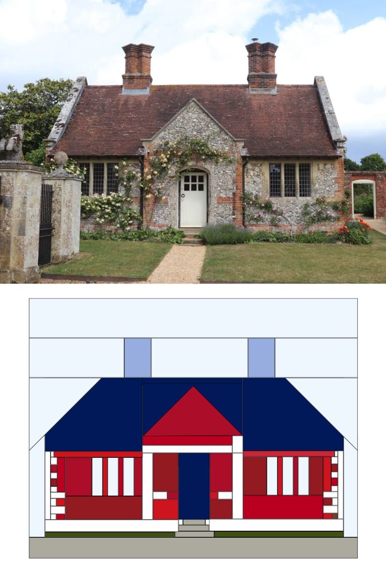 Scrappy Americana House Blocks – slightly biased quilts